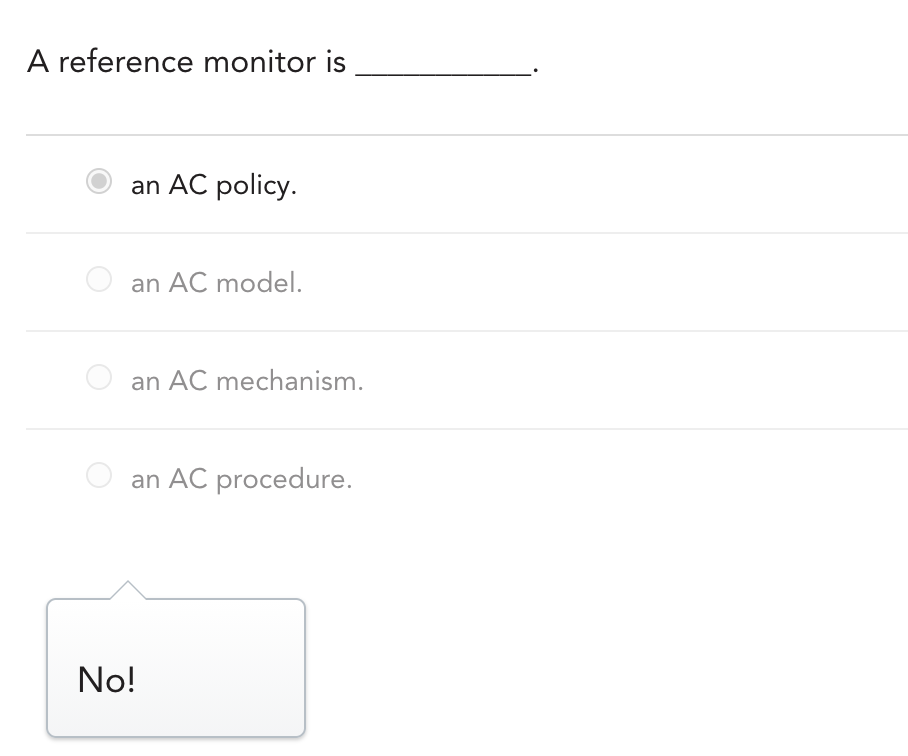 Solved A reference monitor is an AC policy. an AC model. an | Chegg.com