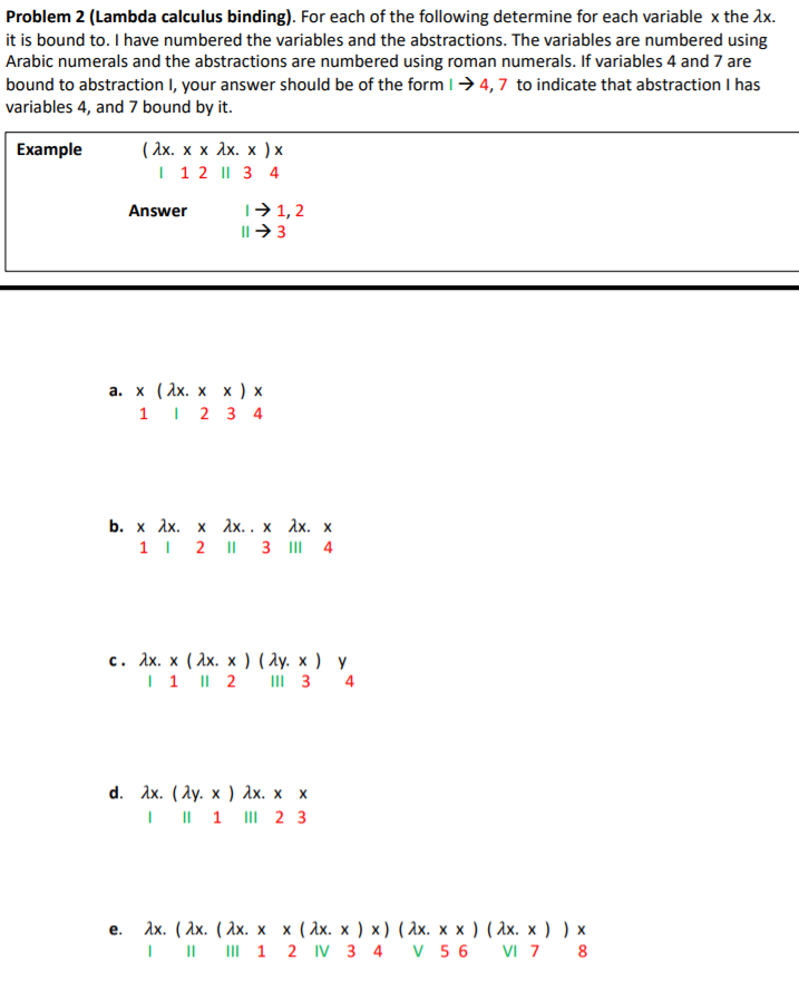 Solved Lamda Calculus Binding -For each of the following | Chegg.com