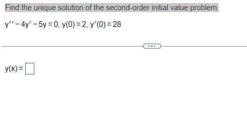 Solved Find the unique solution of the second-order initial | Chegg.com
