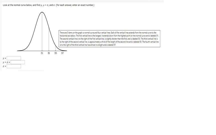 Solved Look at the normal curve below, and find u + 0, and | Chegg.com