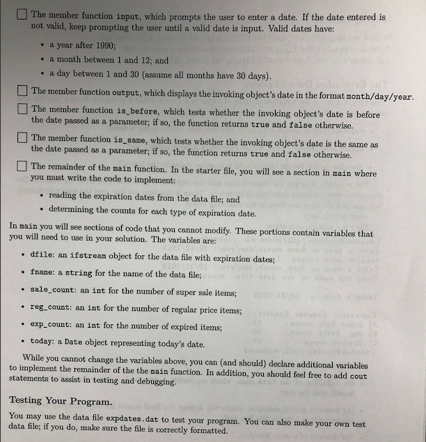 The Expiration Date Checker. This program reads the | Chegg.com