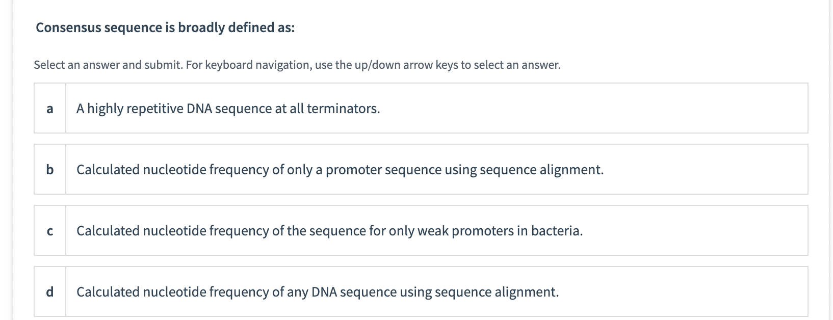 Solved Consensus sequence is broadly defined as: Select an | Chegg.com
