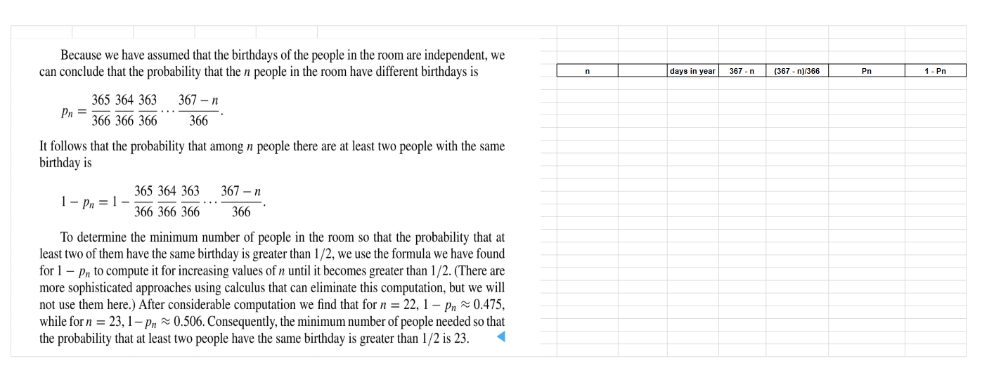 Solved Please help with variation on the birthday problem, | Chegg.com
