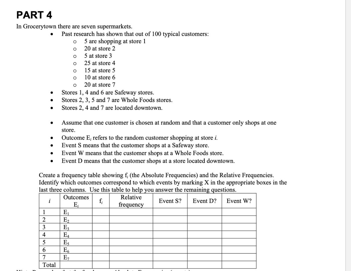 Solved O o o PART 4 In Grocerytown there are seven | Chegg.com