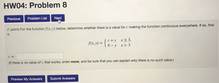 Solved Hw04 Problem8 Previous Problem List Next For The