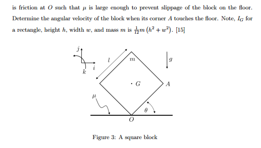 Solved 3. As shown in the Figure 3, a square block is | Chegg.com