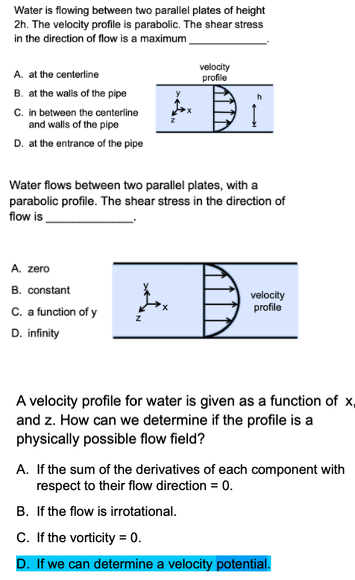 Solved Water is flowing between two parallel plates of | Chegg.com