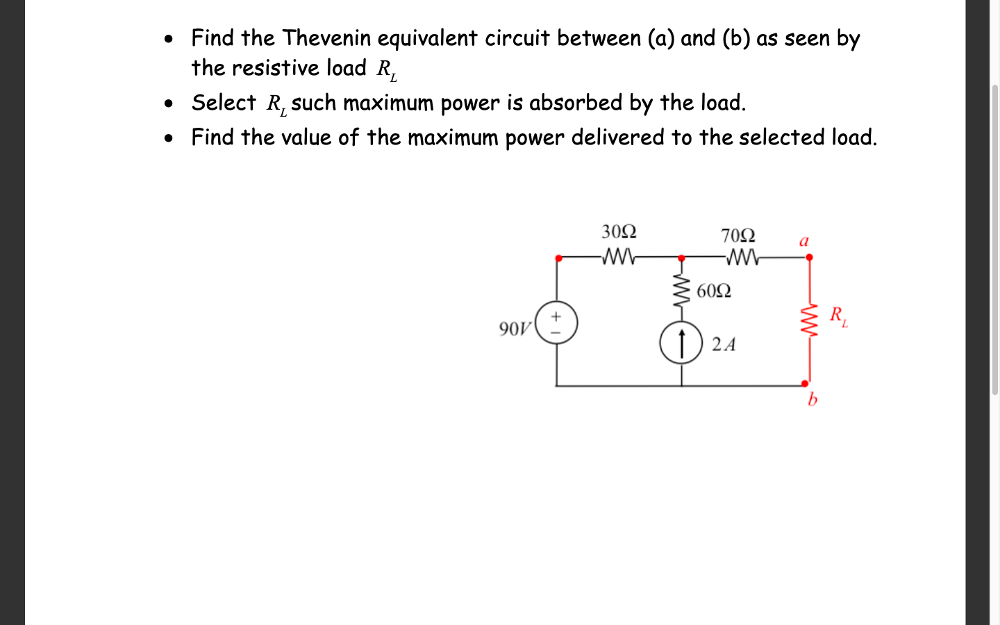 Solved • Find the Thevenin equivalent circuit between (a) | Chegg.com