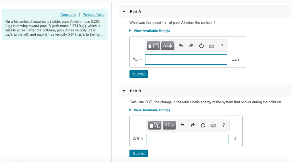 Solved Part A Constants | Periodic Table On a frictionless | Chegg.com