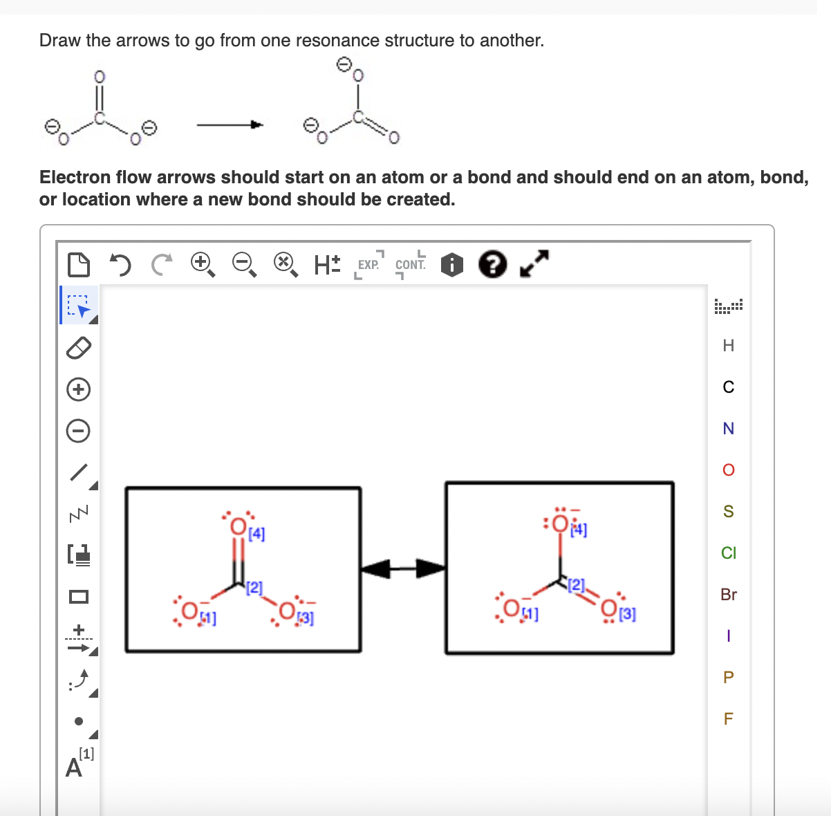Solved Draw the arrows to go from one resonance structure to | Chegg.com