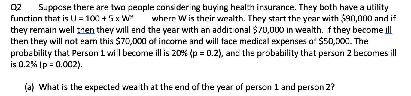 Solved Q2 Suppose there are two people considering buying | Chegg.com