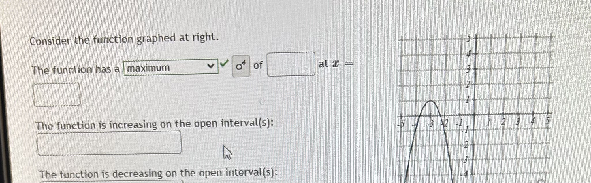 Solved Consider the function graphed at right. The function | Chegg.com