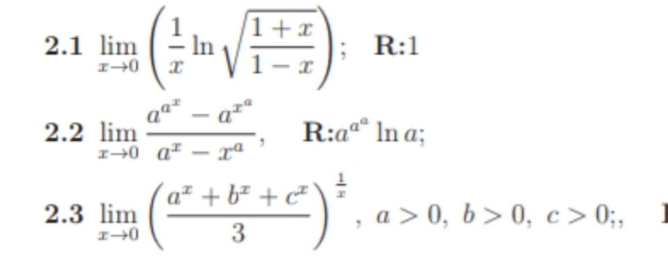 Solved Determine the value of the following limits | Chegg.com
