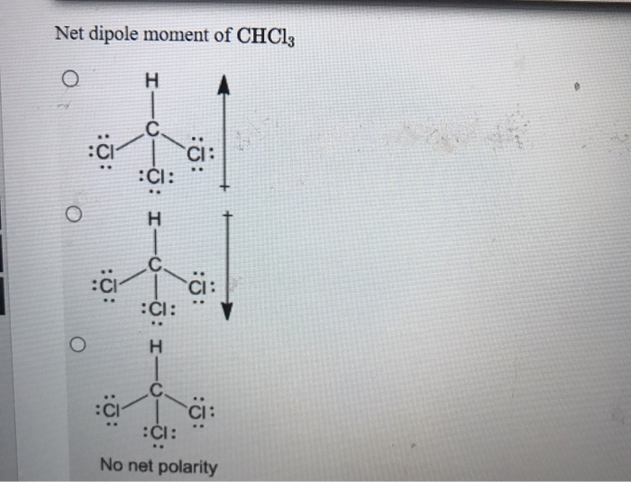 Solved Net dipole moment of CHCl :Cl CI: :CI: 8. :CI CI: | Chegg.com