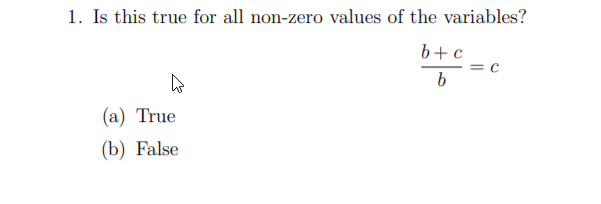 Solved 1. Is this true for all non-zero values of the | Chegg.com