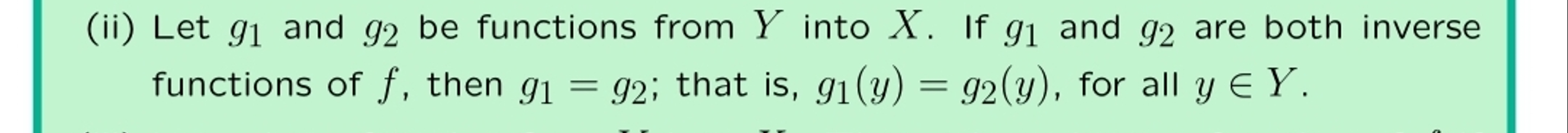 Solved (ii) ﻿Let g1 ﻿and g2 be ﻿functions from Y ﻿into | Chegg.com