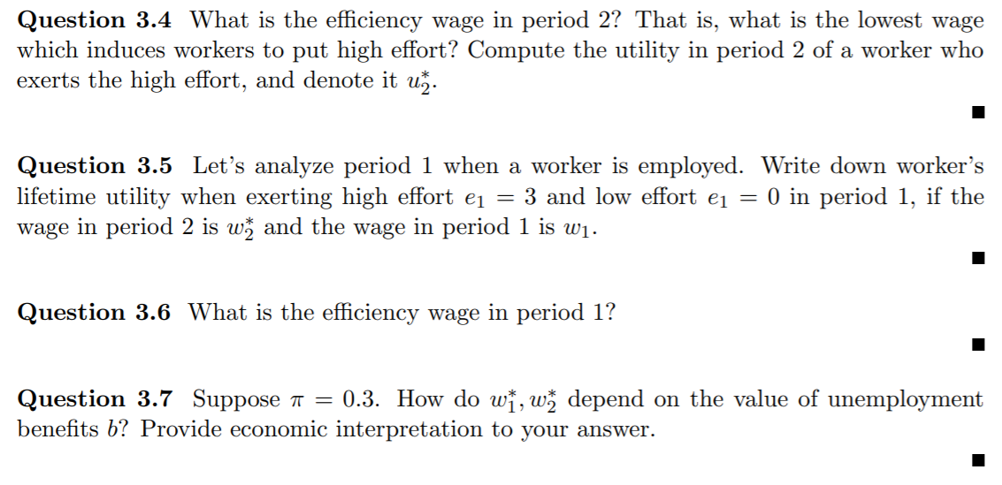 Solved Consider a two-period model of efficiency wages | Chegg.com