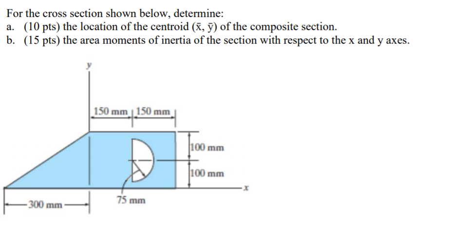 Solved For the cross section shown below, determine: a. (10 | Chegg.com