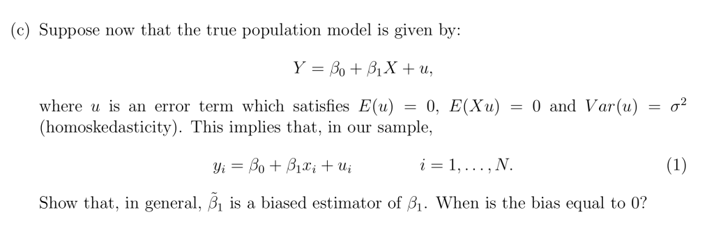 Solved 1 Consider The Linear Regression Model For A Random
