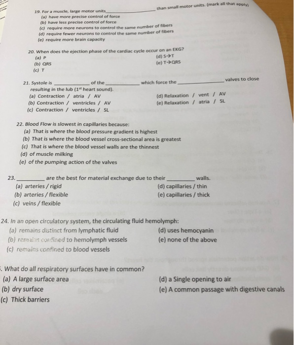 Solved than small motor units. (mark all that apply 19. For | Chegg.com