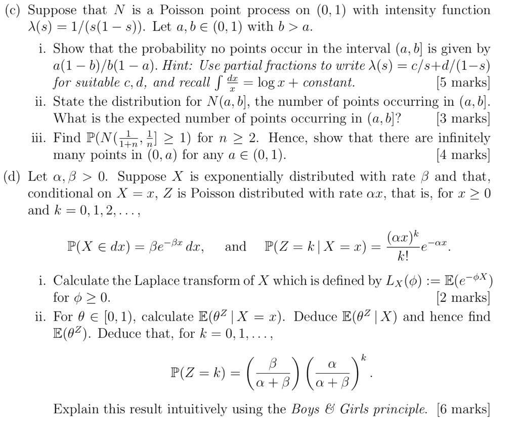 Recall, a Poisson point process, N, on G C R with | Chegg.com
