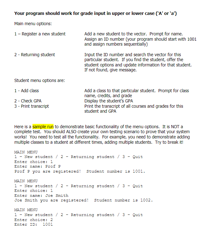 Solved Student Registration System READ EVERYTHING FIRST!!! | Chegg.com