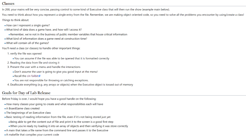 Required Files Makefiler .main.cpp The header and cpp | Chegg.com