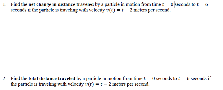 Solved Find the net change in distance traveled by a | Chegg.com