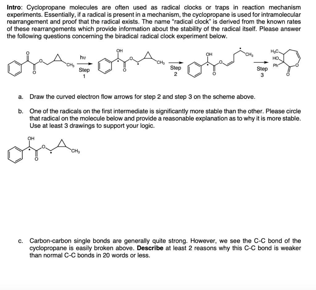 Solved Intro: Cyclopropane molecules are often used as | Chegg.com
