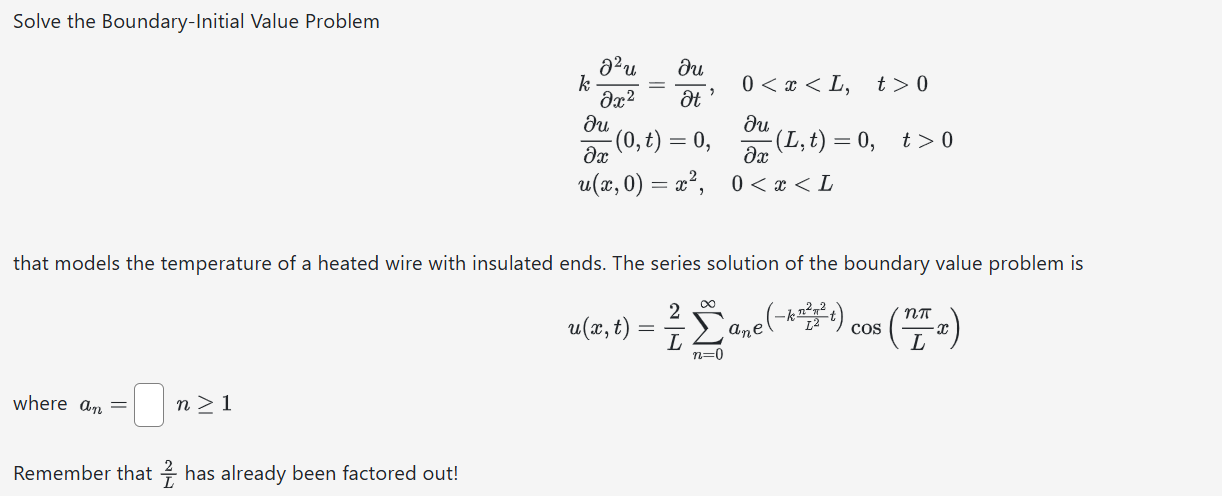 Solved Solve the Boundary-Initial Value | Chegg.com