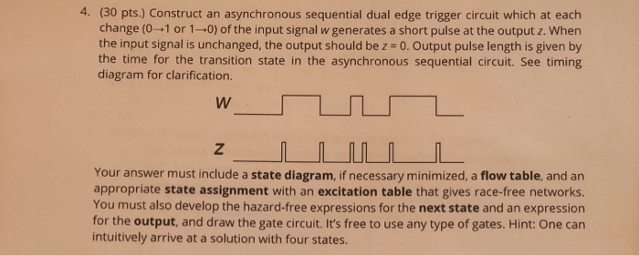 Solved 4. (30 pts.) Construct an asynchronous sequential | Chegg.com