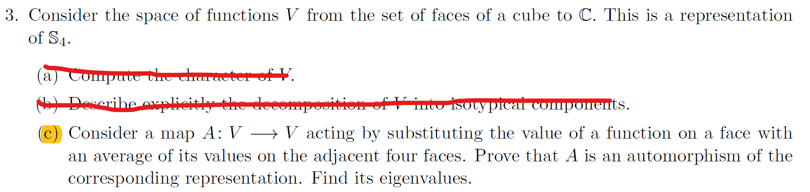 Solved 3. Consider the space of functions V from the set of | Chegg.com