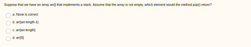 Solved Suppose that we have an array arr[] that implements a | Chegg.com