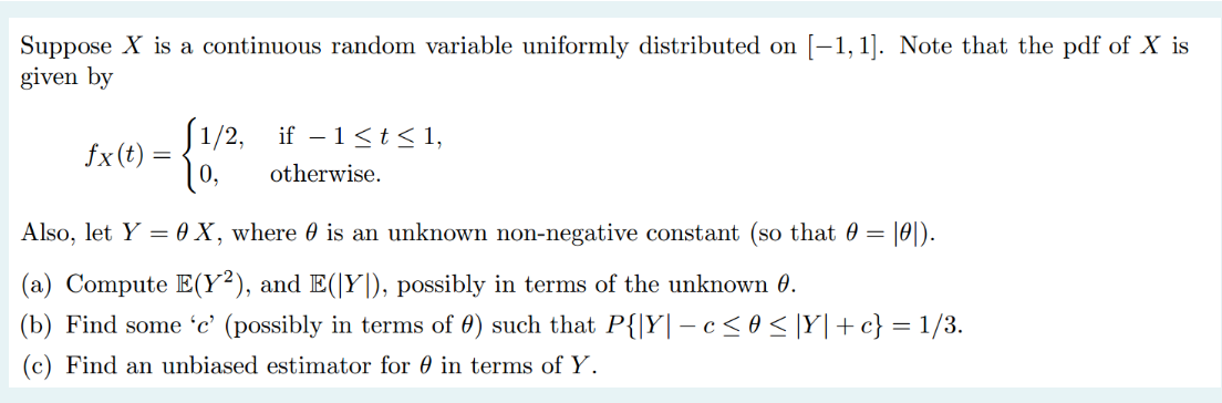 Solved Suppose X is a continuous random variable uniformly | Chegg.com
