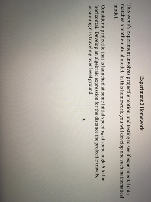 Solved This week's experiment involves projectile motion, | Chegg.com