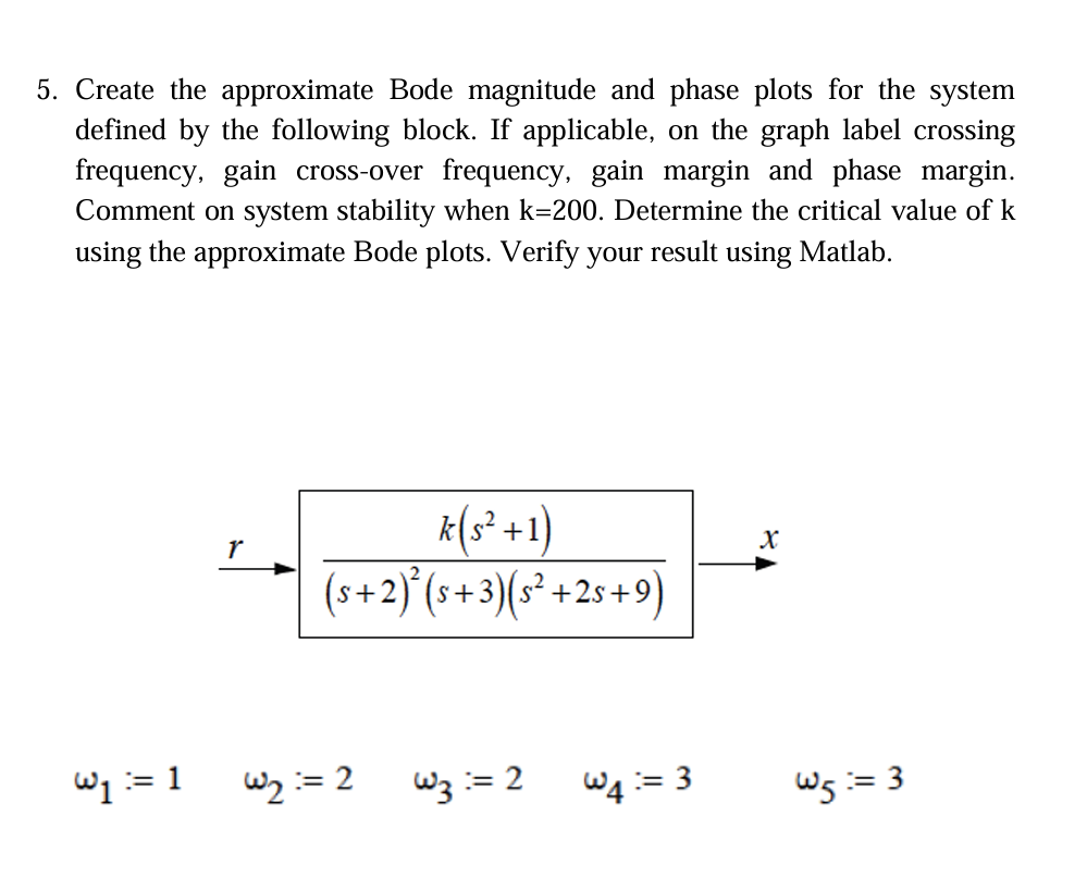 Solved Create the approximate Bode magnitude and phase plots | Chegg.com