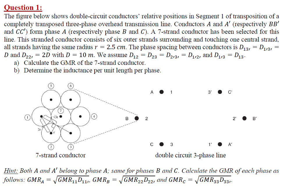 Solved Question 1: The figure below shows double-circuit | Chegg.com