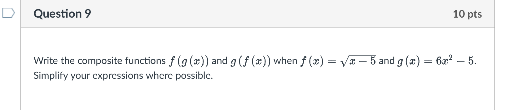 Solved Write the composite functions f(g(x)) and g(f(x)) | Chegg.com