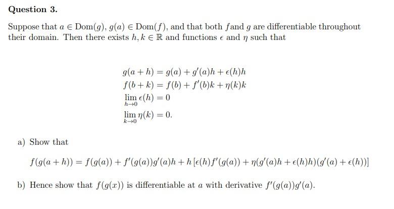 Solved Suppose that a∈Dom(g),g(a)∈Dom(f), and that both f | Chegg.com