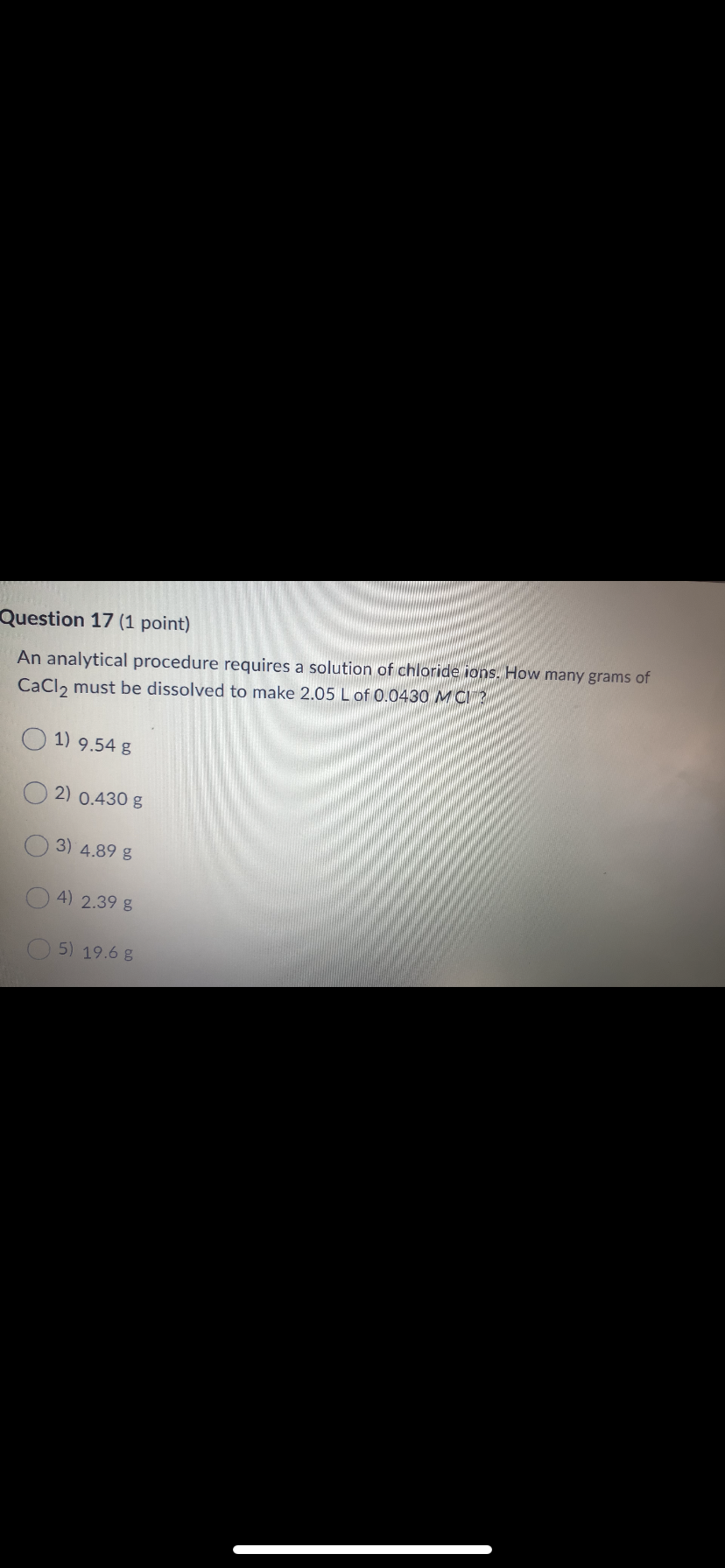 Solved Question 17 (1 point) An analytical procedure | Chegg.com