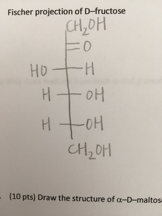 Solved Fischer projection of D-fructose Draw the structure | Chegg.com