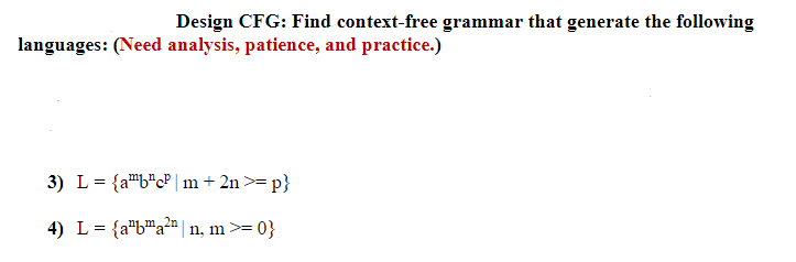 Solved Design CFG: Find context-free grammar that generate | Chegg.com