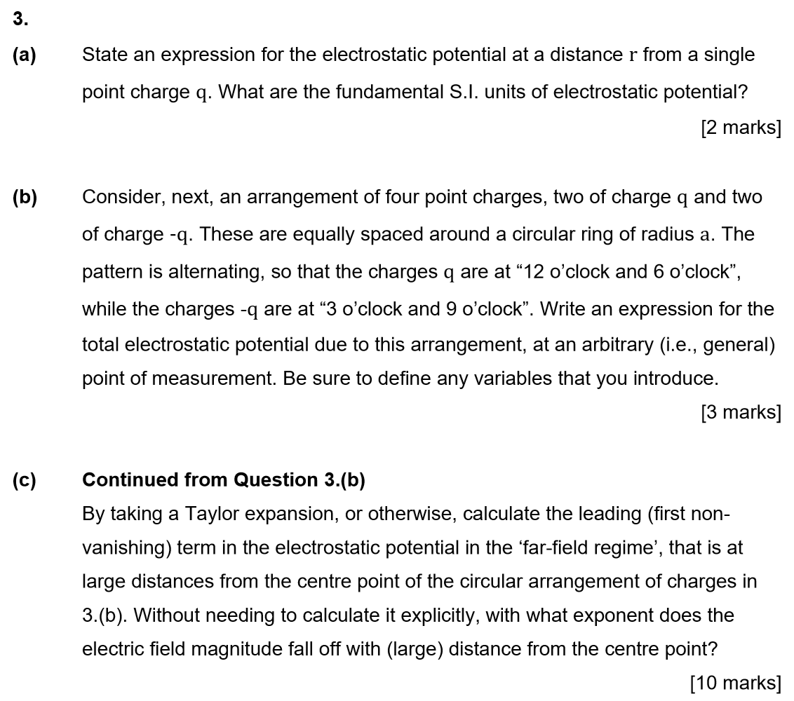 Solved 3.(a) ﻿State an expression for the electrostatic | Chegg.com