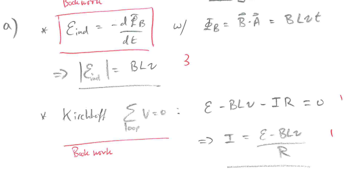 Solved I am confused with the equation: ε - BLv - IR = | Chegg.com