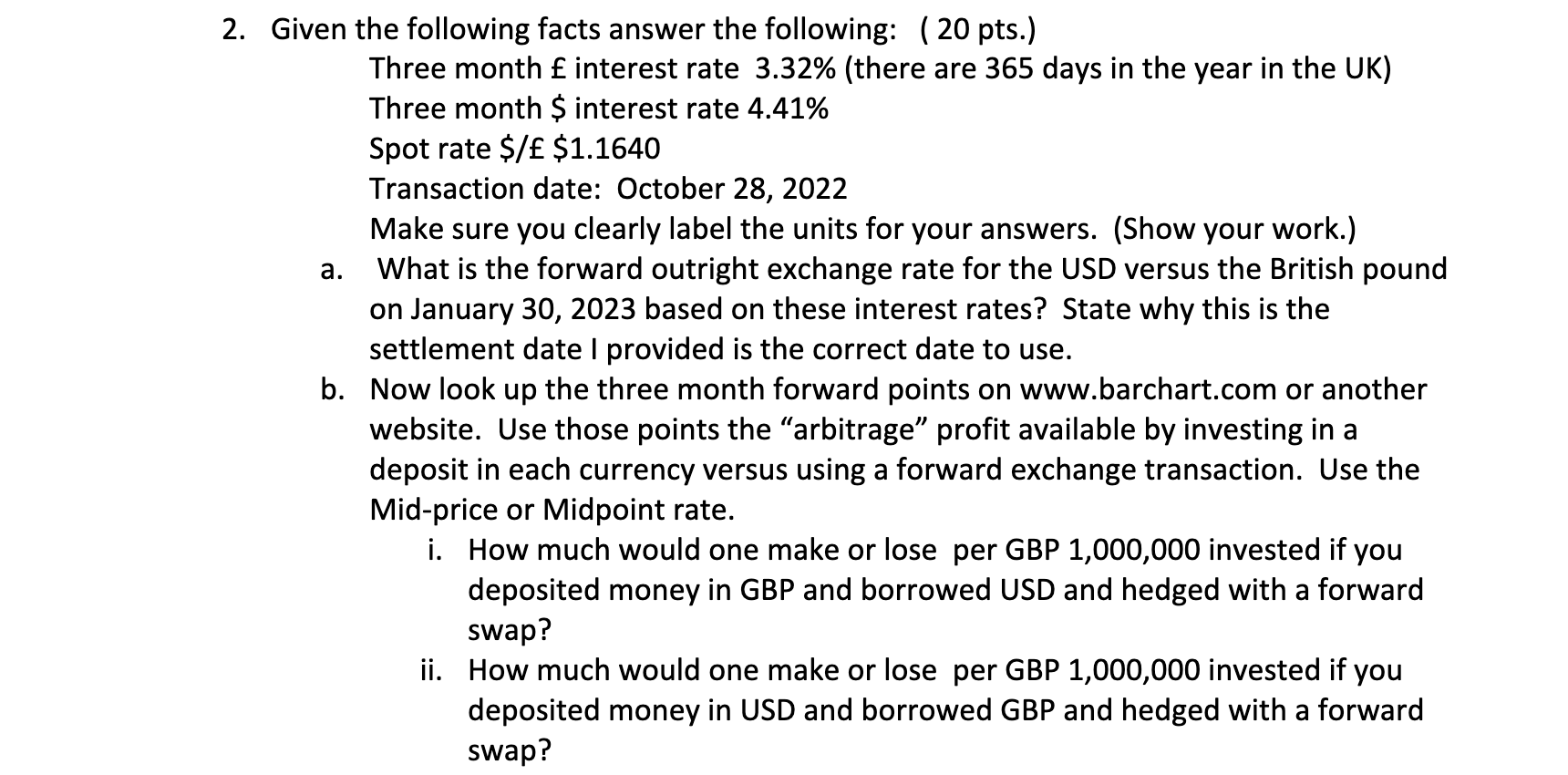 2. Given the following facts answer the following: ( | Chegg.com