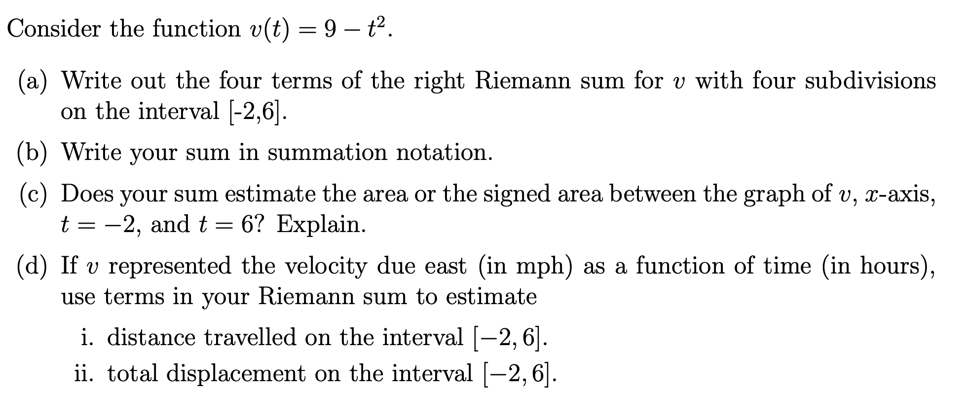 Solved Use the definite integral as a limit of Riemann sums | Chegg.com