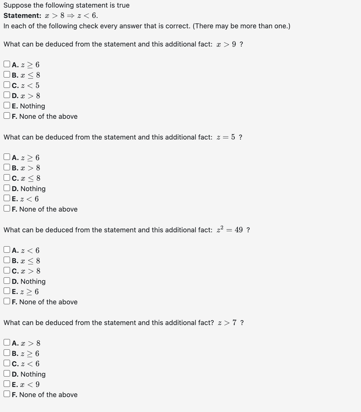 Solved Suppose the following statement is ﻿trueStatement: | Chegg.com