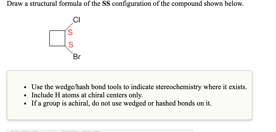 Solved Draw a structural formula of the SS configuration of | Chegg.com