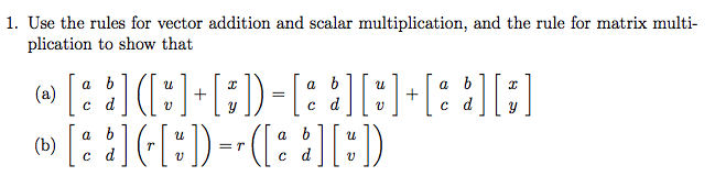 Solved 1. Use the rules for vector addition and scalar | Chegg.com