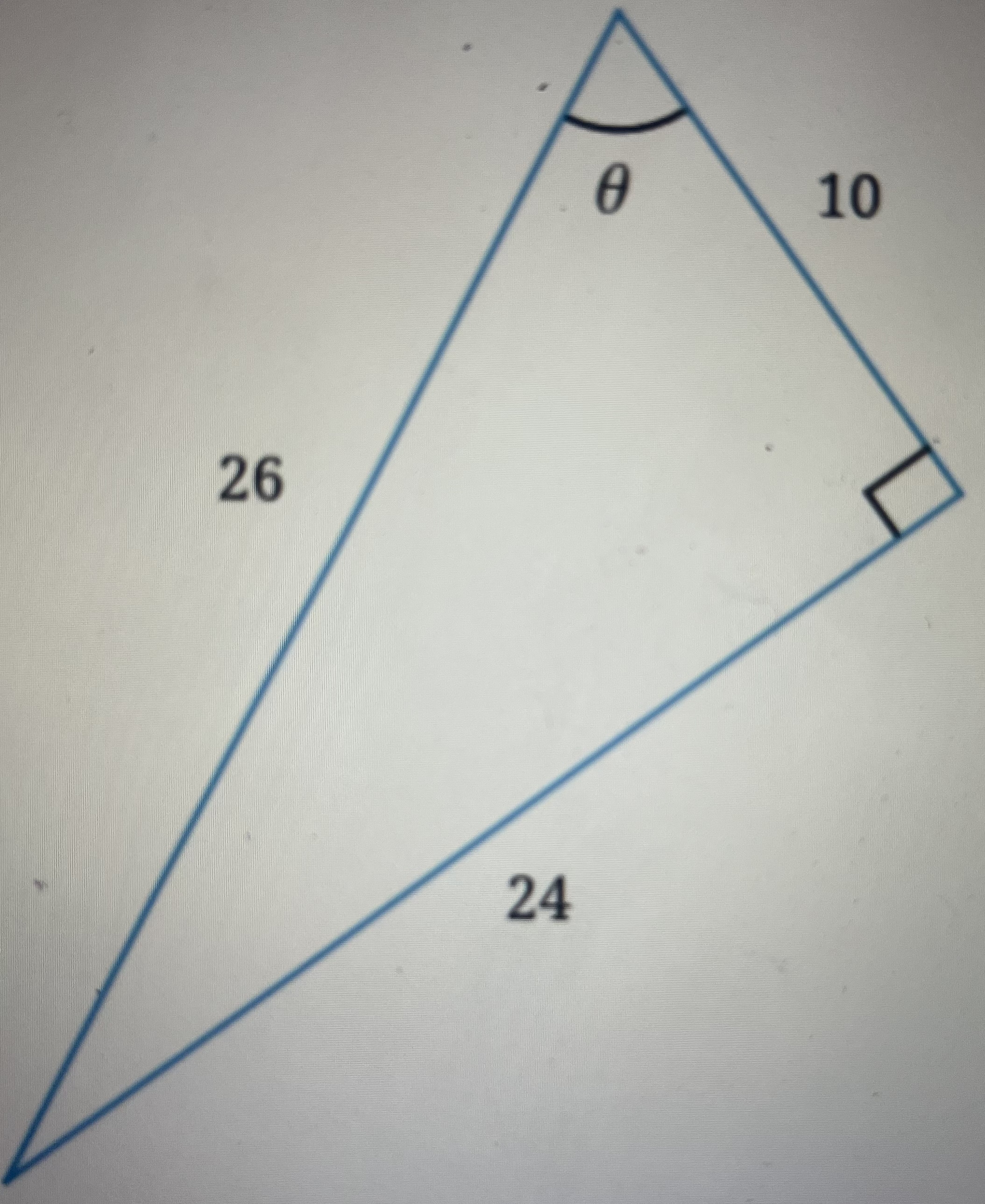 Solved In the triangle shown we can find the angle theta as | Chegg.com